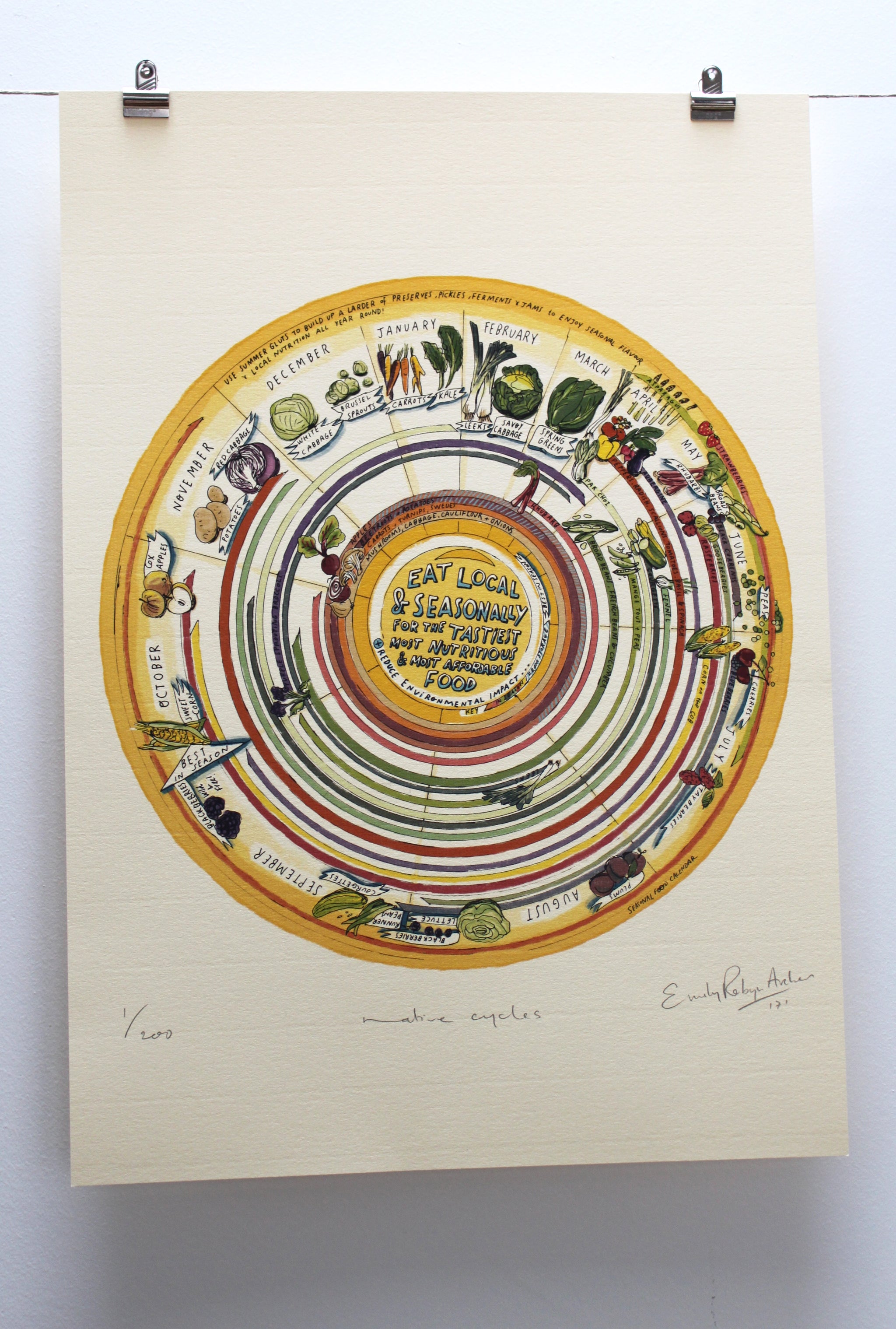 Seasonal Food Calendar — Limited Edition Print on Paper – Native ...