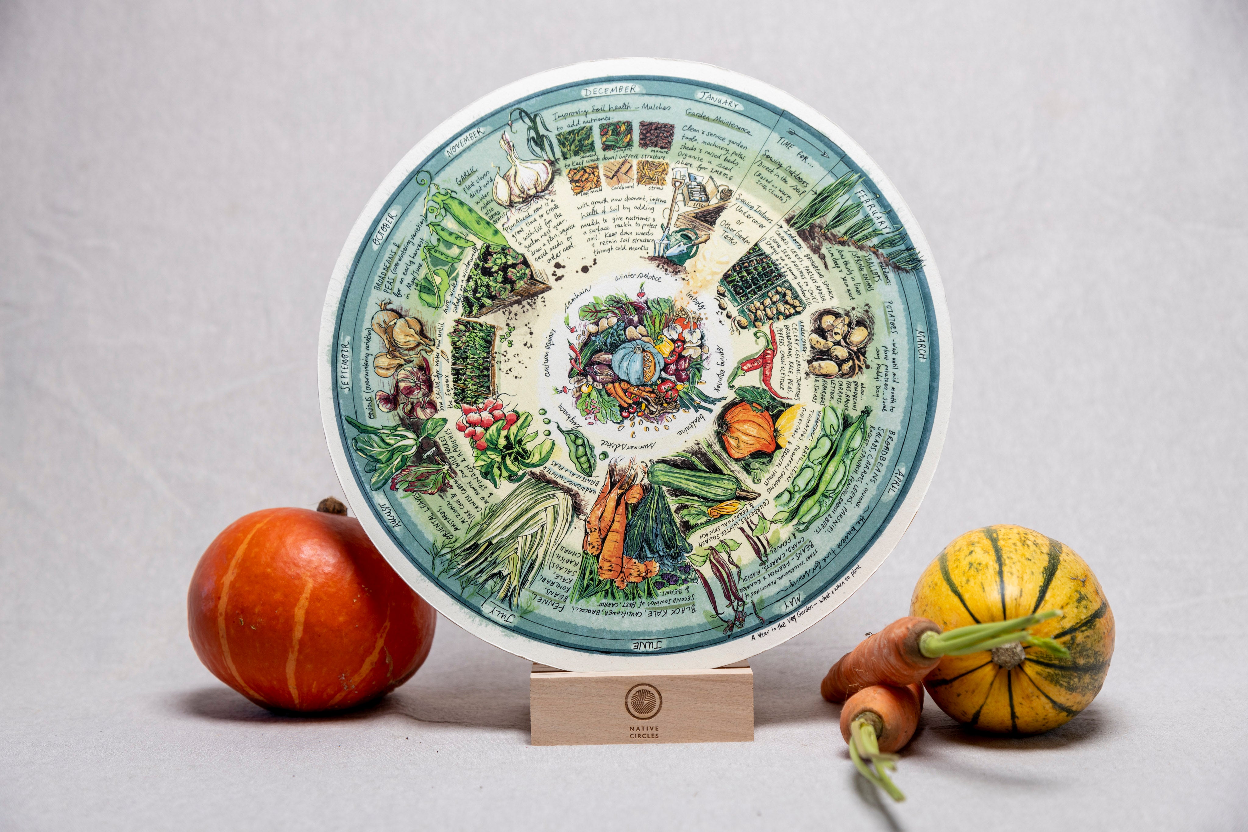 Veg Patch (What to Plant & When) — Wooden Circular Print – Native ...
