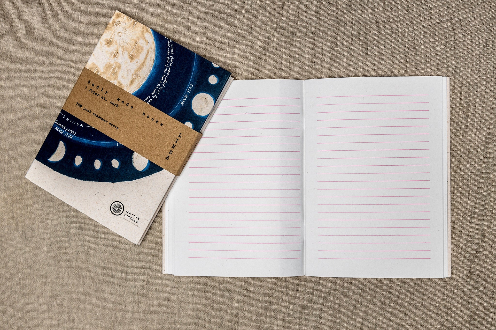 Lunar Phases Lined Notebook – Native Circles Art